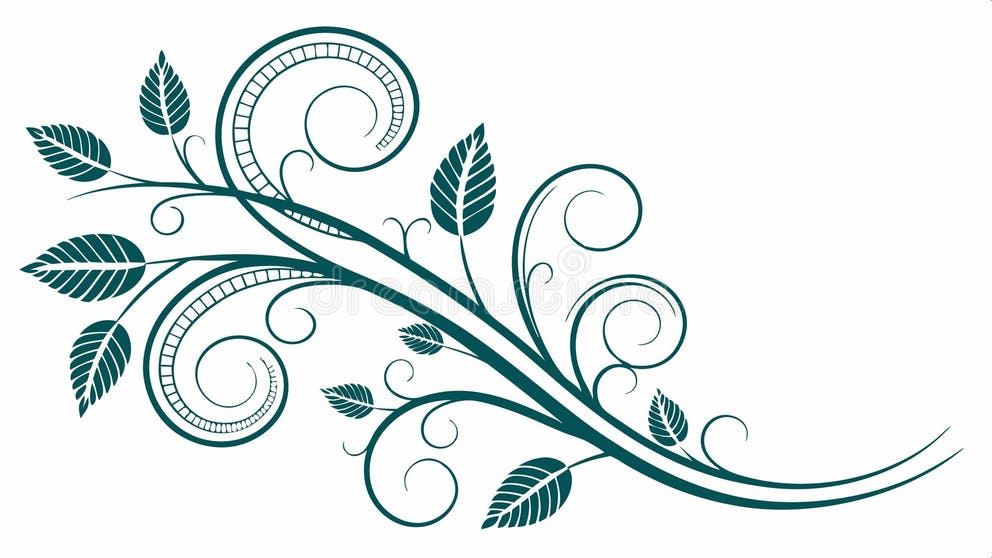 Swirling Floral Vine, Nature,inspired Vector Design Element Generative ...