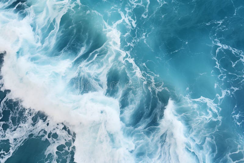 Swirling Foamy Water Waves at the Ocean Photographed from Above Stock ...