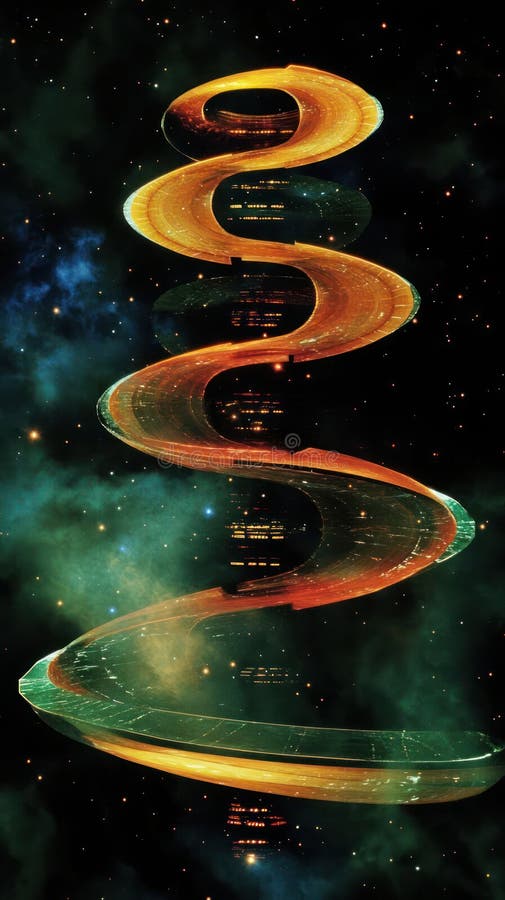 A Swirling, Futuristic Pathway in Space, Suggesting Movement and ...