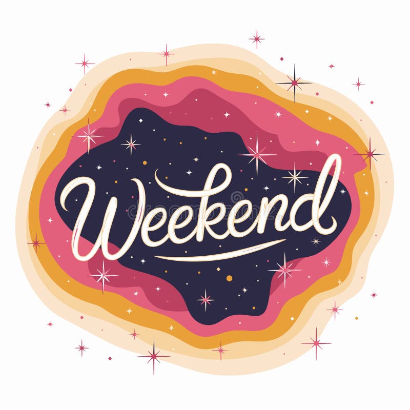Swirling Galaxy-like Patterns Surround the Word Weekend in a Playful ...