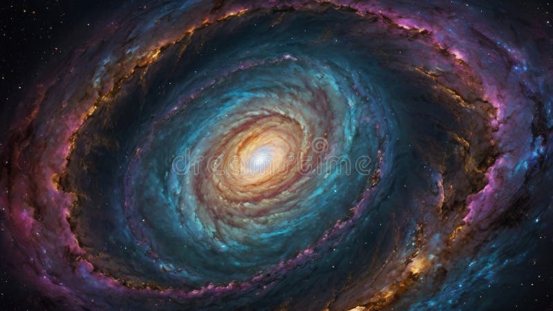 A Swirling Galaxy in Space with Vibrant Colors Stock Illustration ...