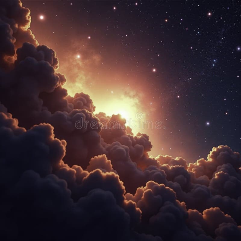 Swirling Gas Clouds of the Orion Nebula at Dusk, Universe, Space Stock ...