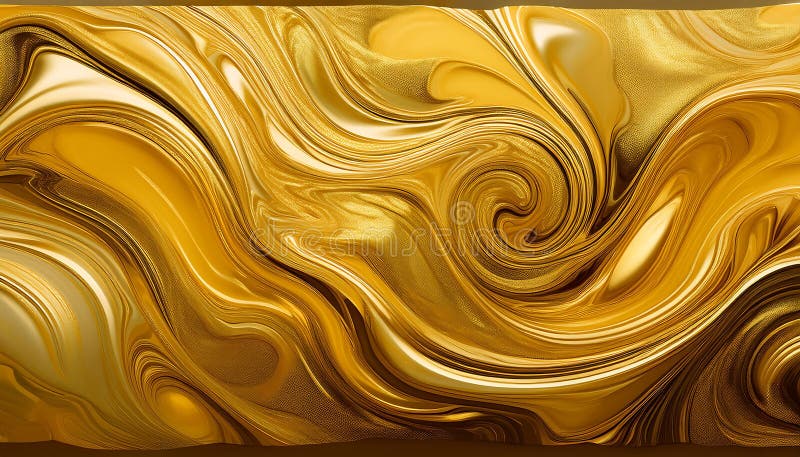 Swirling Gold and Black Paint Create a Luxurious, Abstract, and Dynamic ...
