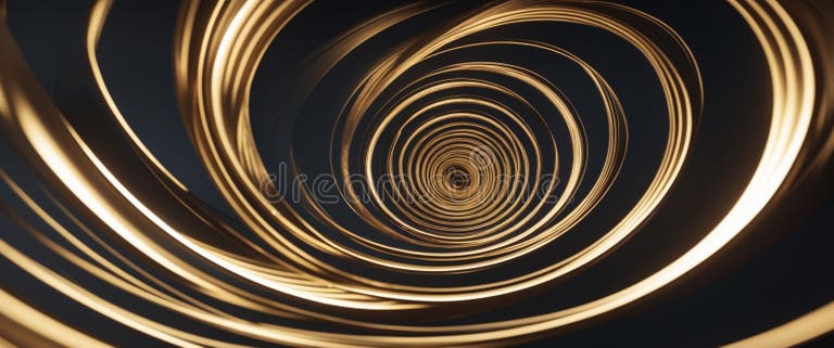 Swirling Gold Light Vortex on Dark Background for Abstract Design Stock Photo - Image of whirl ...