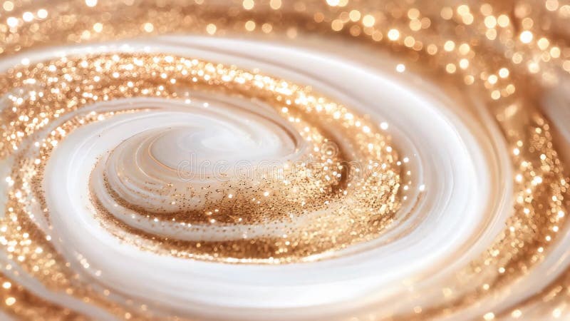 Swirling Gold and White Mixture Creating a Mesmerizing Visual Effect in ...