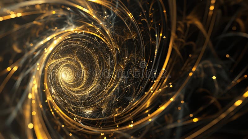 Swirling Golden Energy Vortex Stock Illustration - Illustration of ...