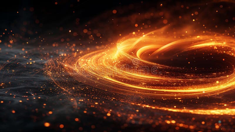 Swirling Golden Light in Dynamic Vortex Stock Image - Image of power ...