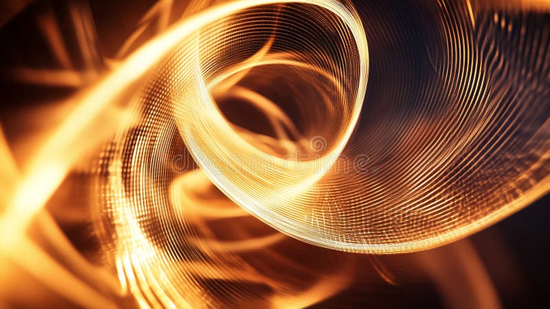 Swirling Golden Light Forms Captivating Patterns in Abstract Display. Generative AI Stock ...