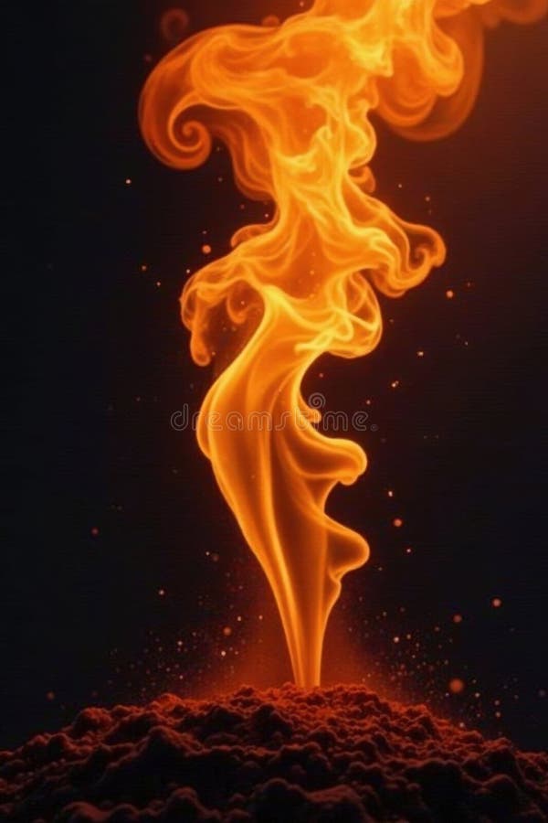 Swirling Golden Smoke, Fiery Texture, Dark Backdrop, Flame, Magic, Fire ...