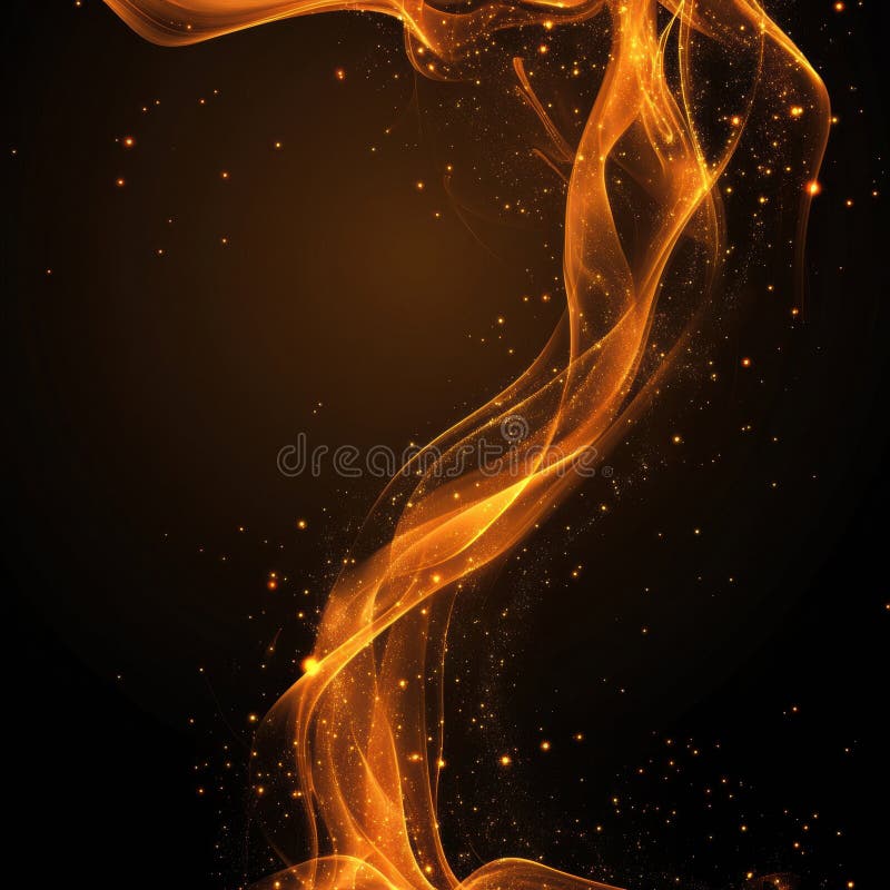 Swirling Golden Smoke with Glittering Particles Creating a Mesmerizing ...