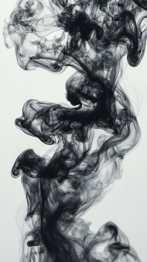 Swirling Gray Smoke Patterns Create an Abstract Artistic Effect on a ...