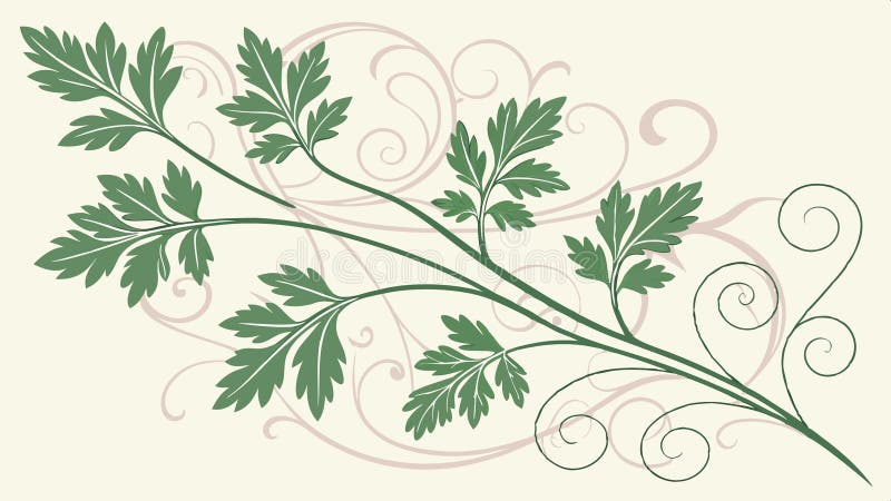 Swirling Green Leaf Branch Vector, Dynamic Botanical Element for ...