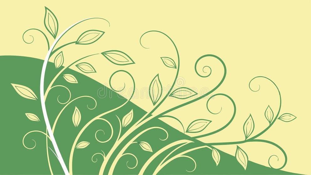 Swirling Green Leafy Scroll, Organic Design Element, Vector Design ...