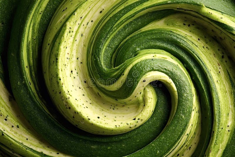 Swirling Green Paste Creating a Mesmerizing Spiral Pattern Stock Photo ...