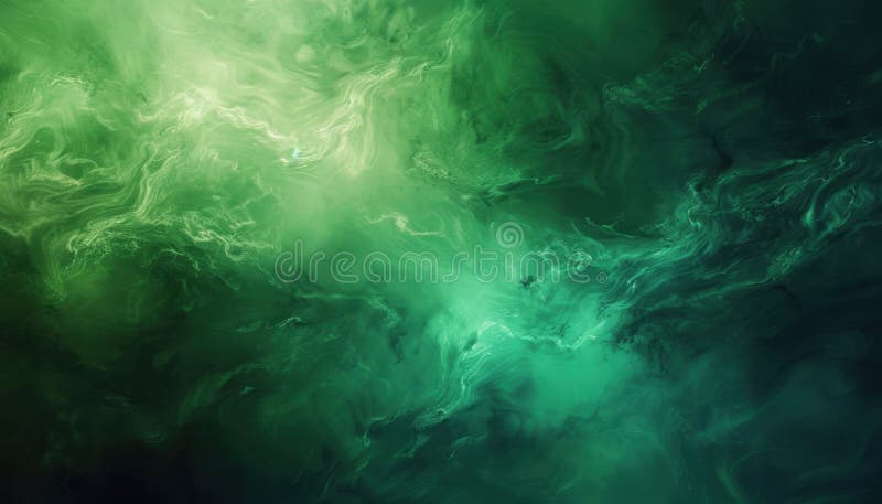 Abstract Swirling Green Patterns Resembling Smoke in a Dark Backdrop ...