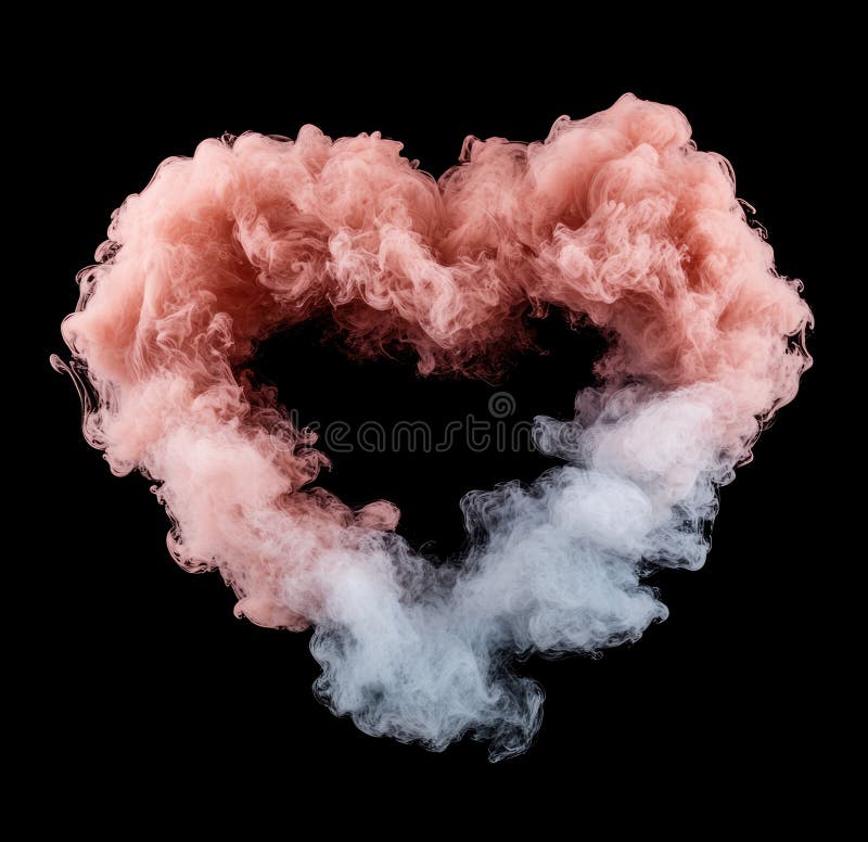 Swirling Heart-shaped Smoke Cloud Stock Illustration - Illustration of ...