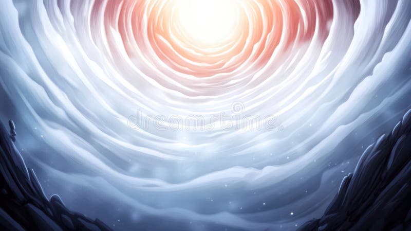 A Swirling, Illuminated Vortex of Clouds Leading To a Bright Light ...