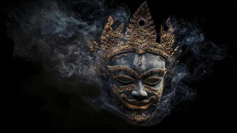 Swirling Incense Smoke Forms Ethereal T Face Mystical Setting Digital ...
