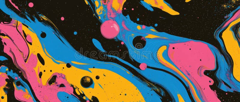 Swirling Ink Patterns Create a Vibrant Backdrop in Vivid Colors on a ...