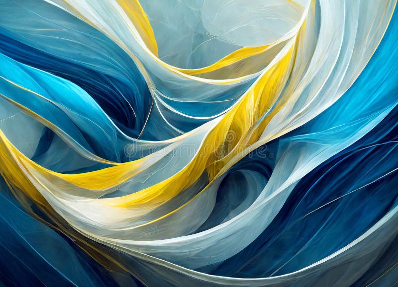 Swirling and Intersecting Lines in Shades of Blue, Yellow and White ...