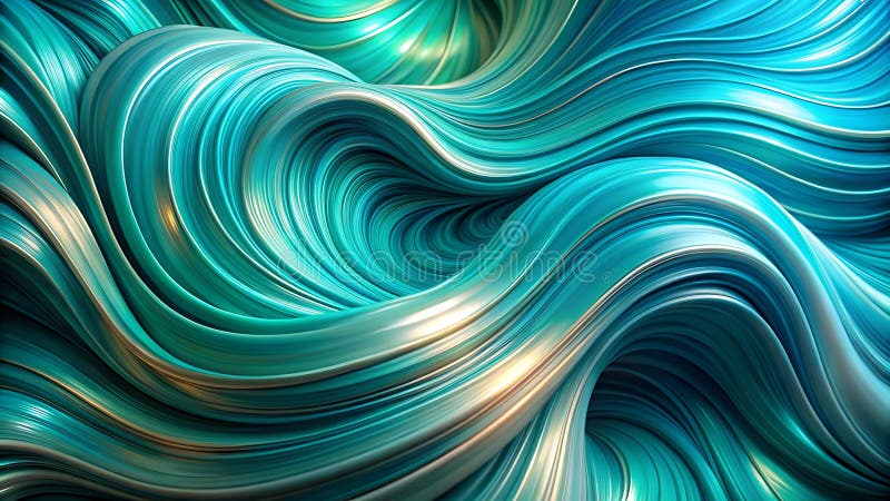 Swirling Iridescent Turquoise Lines that Move in Harmony Stock Image ...