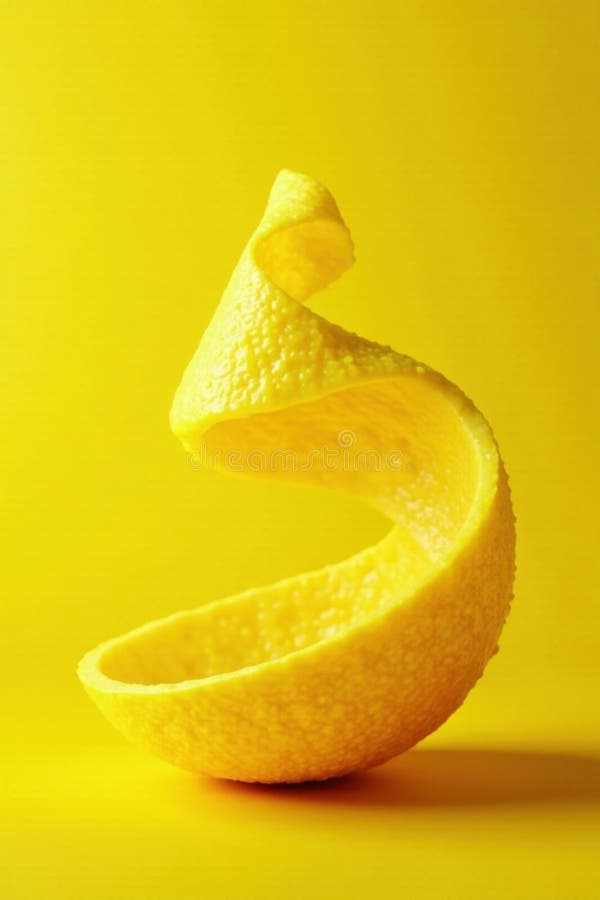 Swirling Lemon Peel, Vibrant Yellow, Textured Curl , Bright, Baking ...