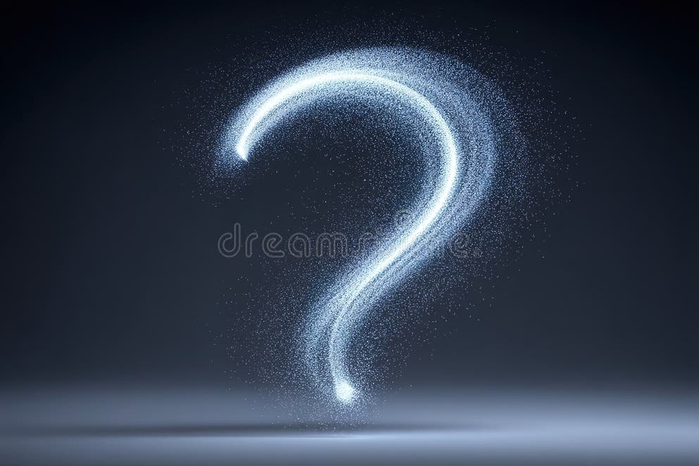 Swirling Light Question Mark Formation in Dark Background Creates an ...