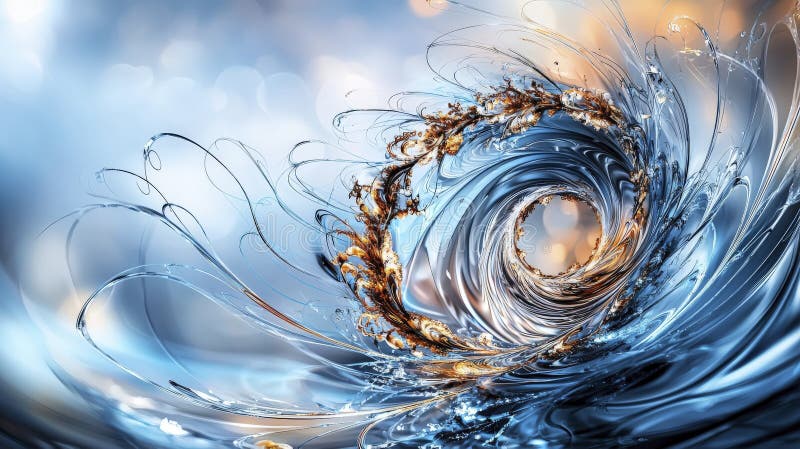 Swirling Lines in Delicate Spiral Dynamics Abstract Art Water ...