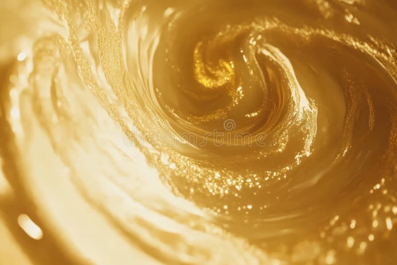 Swirling Liquid Form in Gold, Smoothly Flowing in a Continuous Loop ...