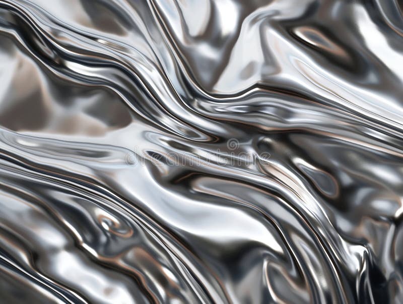 Abstract Silver Fluid Texture Stock Illustration - Illustration of chrome, gradient: 310909883
