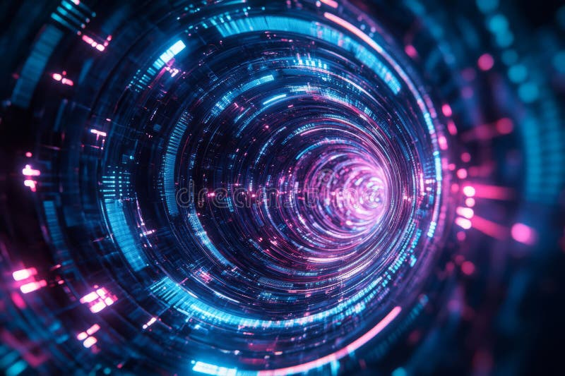 A Swirling Mass of Neon-lit Cybernetic Energy, Forming an Abstract ...