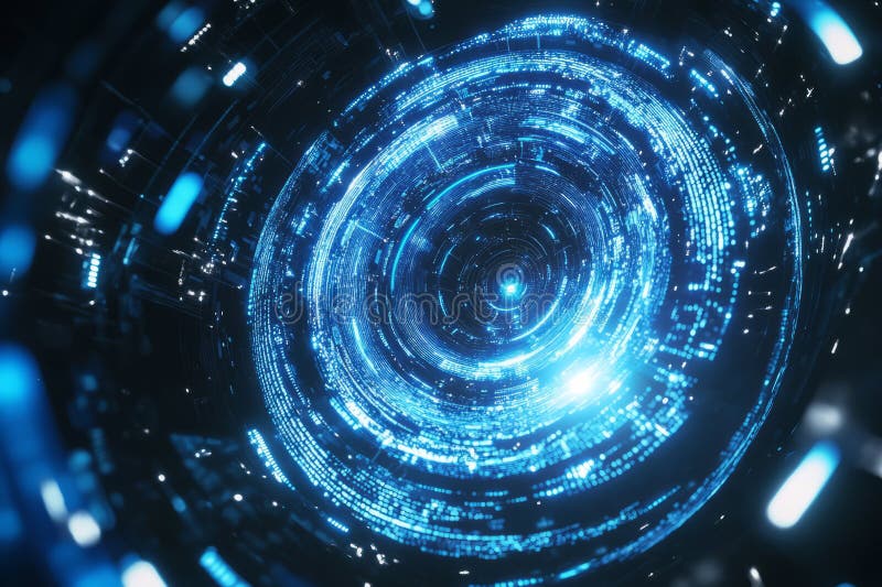 A Swirling Mass of Neon-lit Cybernetic Energy, Forming an Abstract ...