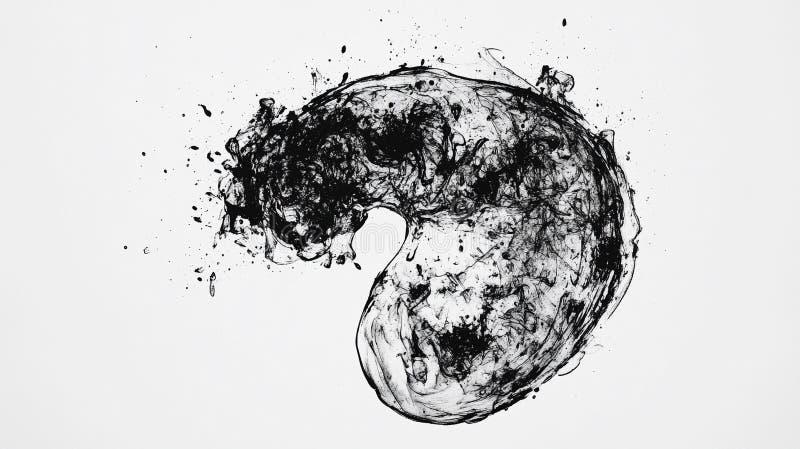 Swirling Maze-like Shapes in Black and White, Forming Intricate ...