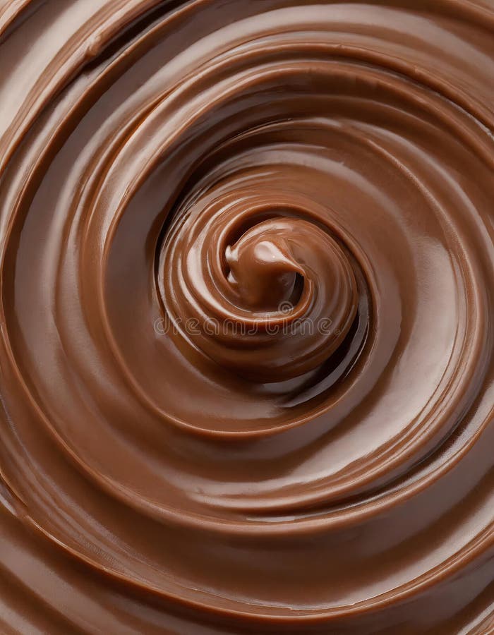 Swirling Melted Chocolate Creates Delicious Texture, Showcasing ...
