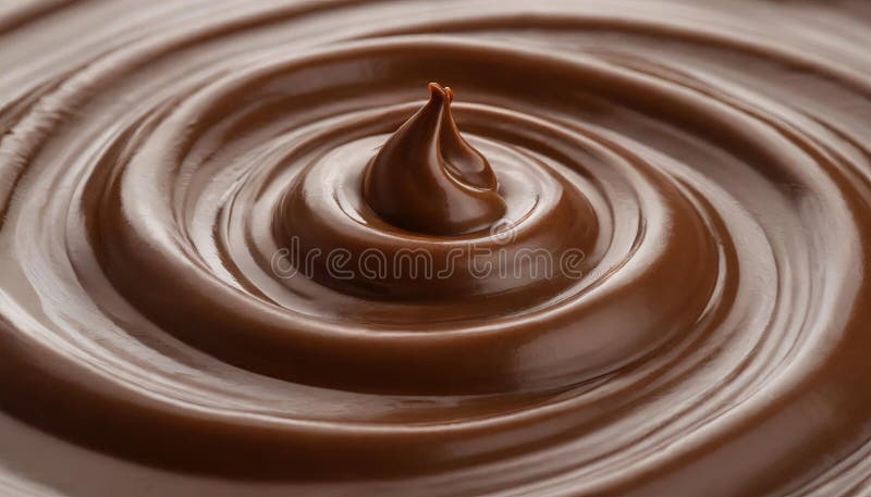 Swirling Melted Chocolate Creates Delicious Texture, Showcasing ...