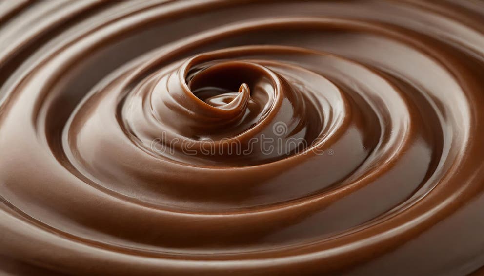 Swirling Melted Chocolate Creates Delicious Texture, Showcasing ...