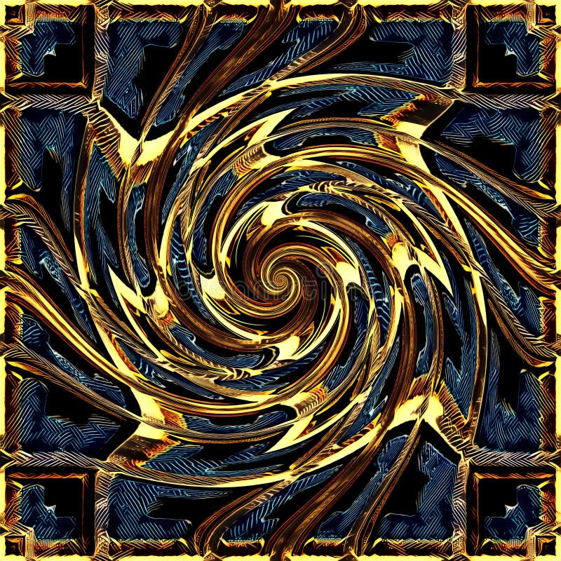 Swirling Metallic Gold and Bronze Coloured Grid Twisted Design and ...