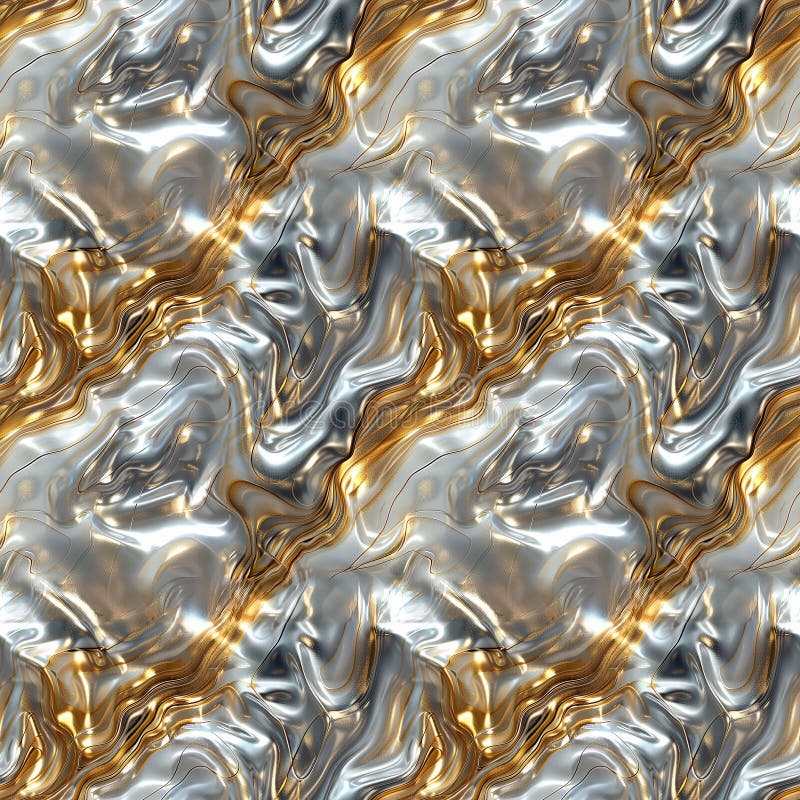 Swirling Metallic Patterns Create a Dynamic Texture in Gold and Silver ...