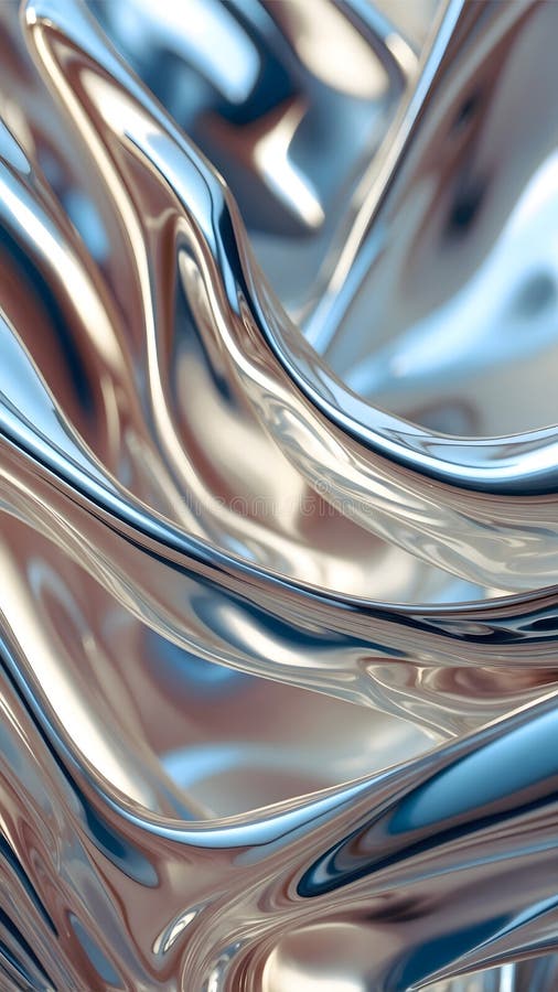 Swirling, Metallic Surface with a Reflective and Shiny Appearance Stock ...