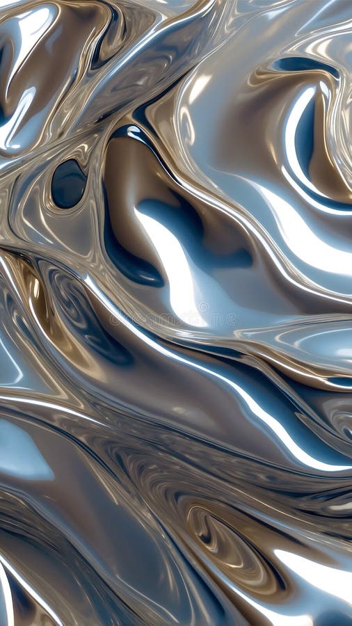 Swirling, Metallic Surface with a Reflective and Shiny Appearance Stock ...