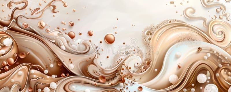 Swirling Milk and Coffee Forming Natural Patterns, Calming and Artistic ...
