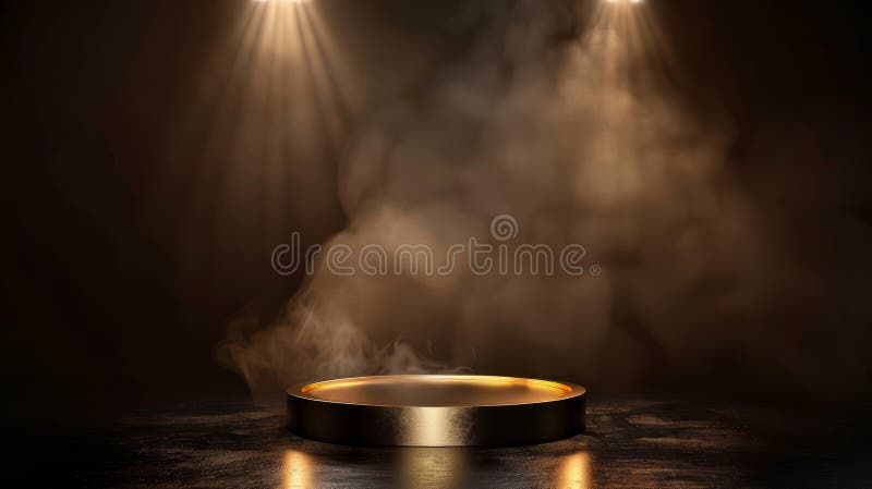 Swirling Mist Dances Around the Mysterious Golden Ring in Darkness ...