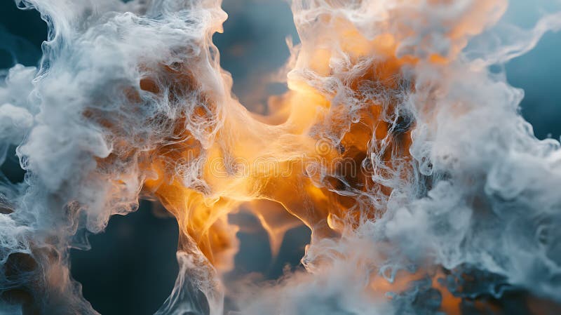 Swirling Mist of Orange and White Creates Abstract Ethereal Texture ...