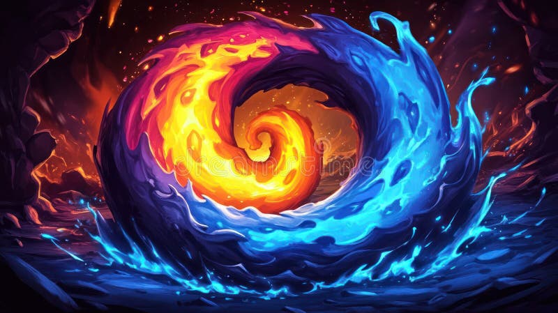 A Swirling Mix of Fire and Water, Symbolizing Balance and Elemental ...