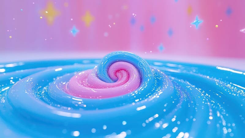A Swirling Mixture of Blue and Pink Slime with Sparkles, Creating a ...