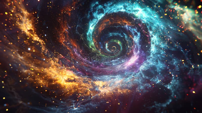 A Swirling Multicolored Cloud of Particles Erupting from the Surface of ...