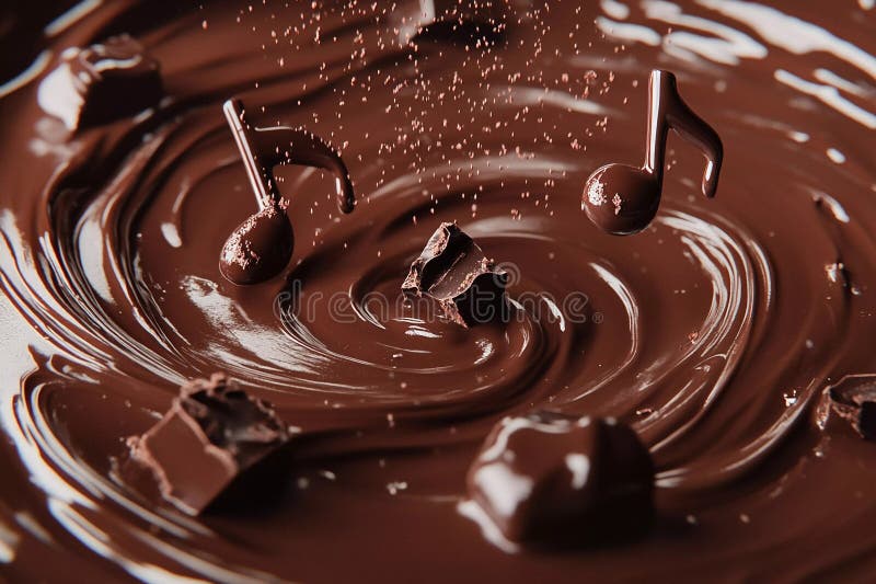 Swirling Musical Notes Dance in a Rich Chocolate Melody Generative AI ...