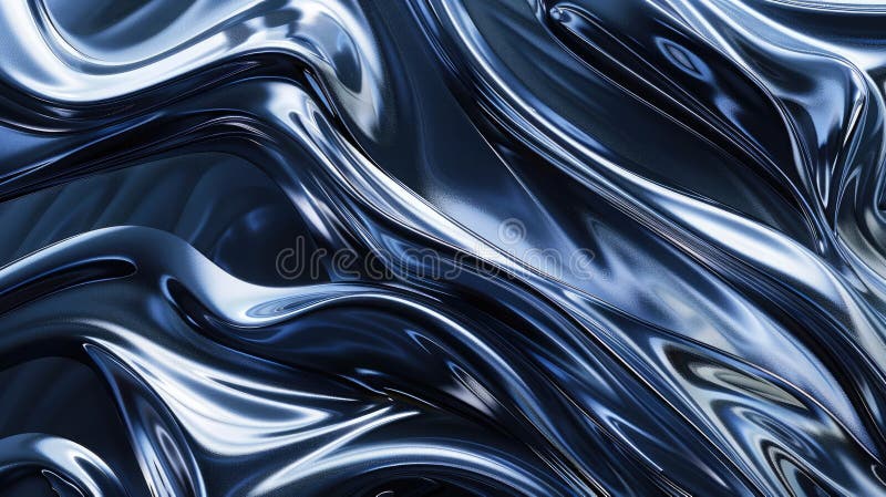 Swirling Navy Blue and Silver Abstract Pattern, Fluid and Dynamic ...