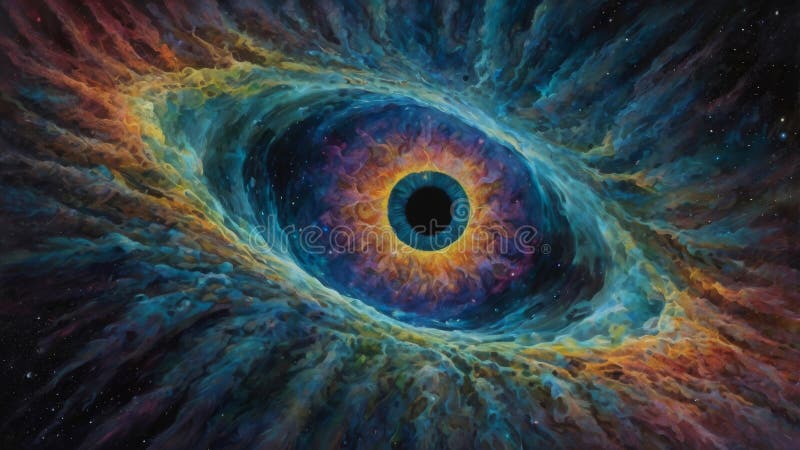 A Swirling Nebula Forms a Cosmic Eye Stock Illustration - Illustration ...