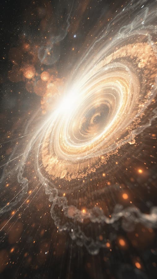 A Swirling Nebula with Glowing Light Stock Illustration - Illustration ...
